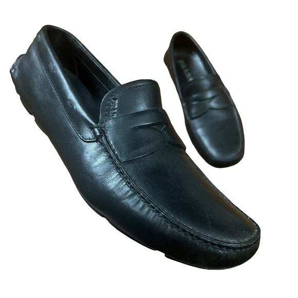Prada | Shoes | Prada Leather Penny Loafer Driving Shoes | Poshmark